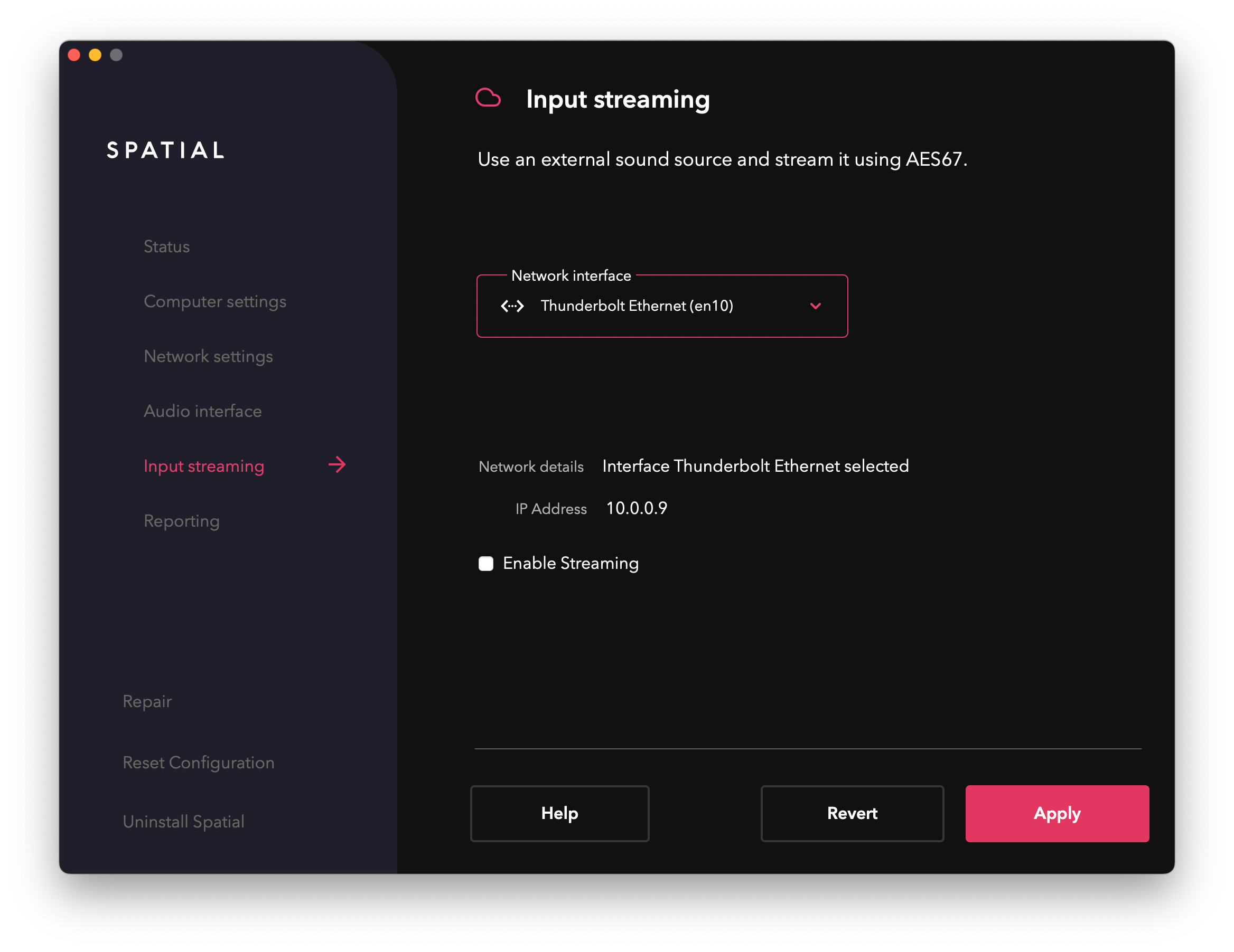 AES67 Input Streaming – Support